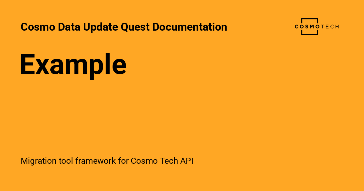 Example - Cosmo Data Update Quest Documentation